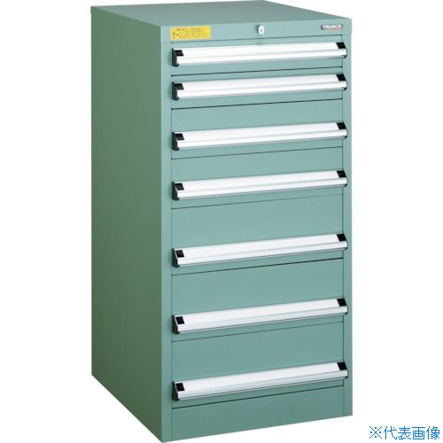オレンジブック トラスコ中山　TRUSCOTRUSCO VE5S型中量キャビネット 500×550×H1000 引出7段 〔品番:VE5S1005〕[ 注番:4790197]特長●セーフティロック機構付のため引き出しを1段開けていると安全機...