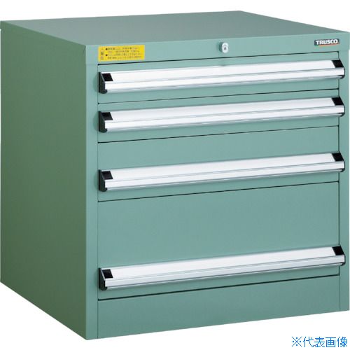オレンジブック トラスコ中山　TRUSCOTRUSCO VE6S型中量キャビネット 600X550XH600 引出4段 〔品番:VE6S607〕[ 注番:4790812]特長●セーフティロック機構付のため引き出しを1段開けていると安全機構が...