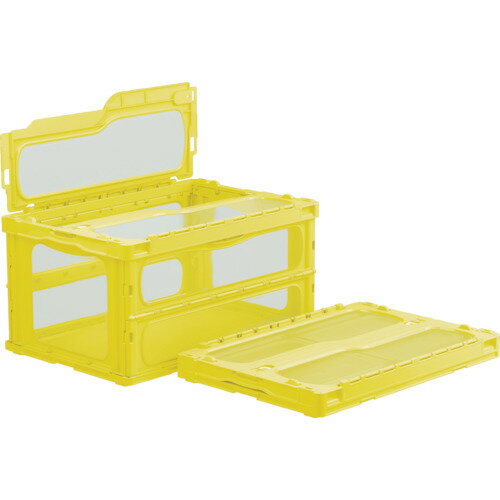 オレンジブック トラスコ中山　TRUSCOサンコー フタ一体型折りたたみコンテナー 559180 マドコンライトC−75Bイエロー 〔品番:SKMLOC75BYE〕[ 注番:4797281]特長●スライドロック付で、安心して輸送できます。●...