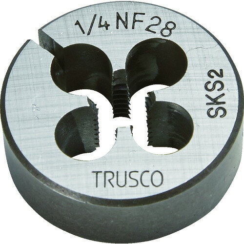 オレンジブック トラスコ中山　TRUSCOTRUSCO 丸ダイス 25径 ユニファイねじ 1/4UNF28 (SKS) 〔品番:T25D14UNF28〕[ 注番:4806085]特長●調整ねじ付なので寸法調整ができます。●ねじ山を修正する時...