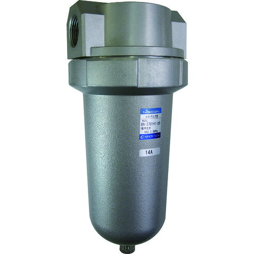 オレンジブック トラスコ中山　TRUSCO日本精器 エアフィルタ20A中圧用 〔品番:BN2701H120〕[ 注番:4840810]特長●入口圧力1.4MPaまで使用できます。●処理空気量の大きな一般的なエアフィルターです。用途●圧縮空気...