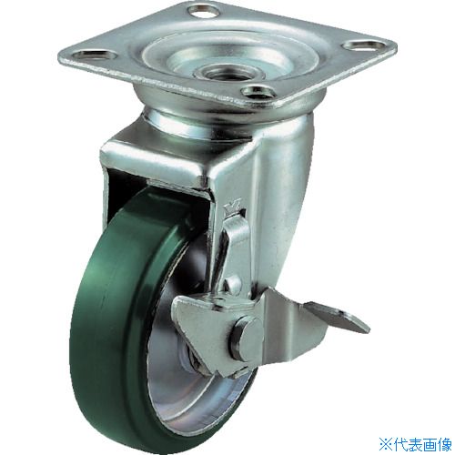 オレンジブック トラスコ中山　TRUSCOユーエイ プレート式 自在 キャスター ウレタン 車輪径75mm ストッパー付き Jタイプ J-S型 取付寸法63×63 〔品番:UWJ75S〕[ 注番:4842391]特長●標準的な大型キャスター...