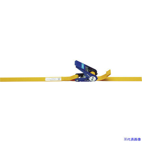 オレンジブック トラスコ中山　TRUSCOKITO ベルトラッシング ラチェットバックル式 25mm幅 破断荷重5kN 最大使用力1.25kN 両端シボリ縫製タイプ 〔品番:BLL005ET010ET020〕[ 注番:4853580]特長●...