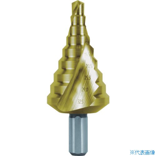 オレンジブック トラスコ中山　TRUSCORUKO 2枚刃スパイラルステップドリル 32.5mm チタン 〔品番:101092T〕[ 注番:4863691]特長●チタンコーティングにより耐熱性が高く、多様なワーク材質に対応可能です。●ノンコ...