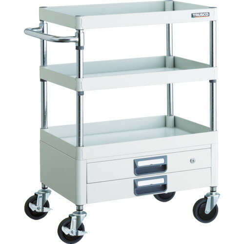 オレンジブック トラスコ中山　TRUSCOTRUSCO ツールワゴン フェニックスワゴン 省音 600X400XH880 2段引出付 ホワイト 〔品番:PEW963XW〕[ 注番:4884396]特長●抗菌粉体塗装ですので、長く清潔にお使い...