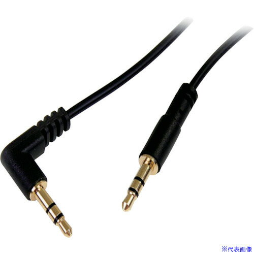 オレンジブック トラスコ中山　TRUSCOStarTech オーディオケーブル/3極ステレオミニ/91cm/片側L型/ブラック 〔品番:MU3MMSRA〕[ 注番:4975432]特長●ポータブルデバイスに適したスリムラインモールドコネクタ...