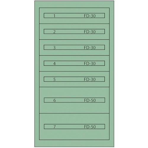 オレンジブック トラスコ中山　TRUSCOVidmar ファインキャビネットFC-250H(塗装色：グリーン) 〔品番:FC250H〕[ 注番:4982428]特長●1ドローア最大150kgの耐荷重量です。●重量物を収納してもスムーズな引出...