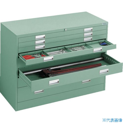 オレンジブック トラスコ中山　TRUSCOTRUSCO WVR型キャビネット 1200X500XH880 引出8段 〔品番:WVRLL8W〕[ 注番:5008565]特長●引き出しサイズが2種類あり工具や部品の管理に最適です。●オールロック...