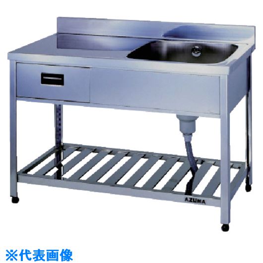 オレンジブック トラスコ中山　TRUSCOアズマ 引出し付一槽水切シンク左水槽 1500×600×800 〔品番:HPOM11500L〕[ 注番:5110513]特長●サイズ豊富な本格的業務用ステンレス流し台です。用途●工場、倉庫などでの手...