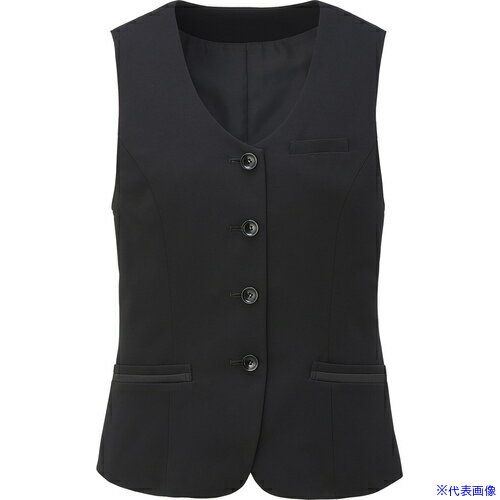 オレンジブック トラスコ中山　TRUSCOGROW 事務服 ベスト レディース オフィス 制服 ブラック 11 〔品番:GVEL2052B911〕[ 注番:5208261]特長●360度ぐーんと伸びる、全方位ストレッチ性に優れたニット素材を...