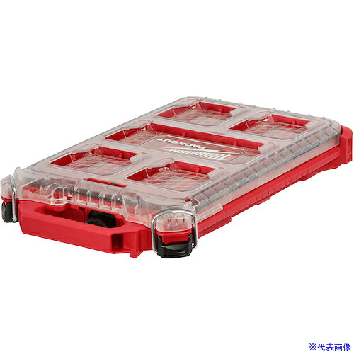 オレンジブック トラスコ中山　TRUSCOmilwaukee PACKOUT ロープロファイルオーガナイザーSサイズ 〔品番:48228436〕[ 注番:5214421]特長●耐衝撃性ポリマー製です。仕様●色：クリア/レッド●外形寸法(mm...