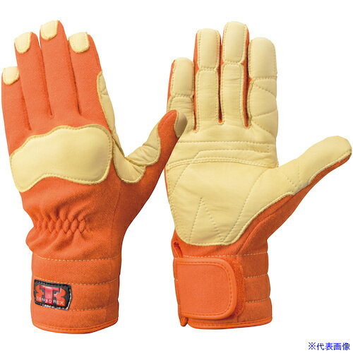 オレンジブック トラスコ中山　TRUSCOトンボレックス パラ系アラミド繊維製手袋 オレンジ 〔品番:K144RS〕[ 注番:5217838]特長●指先のロールガードがフィット感と安全性をアップさせております。仕様●色：オレンジ●サイズ：S...