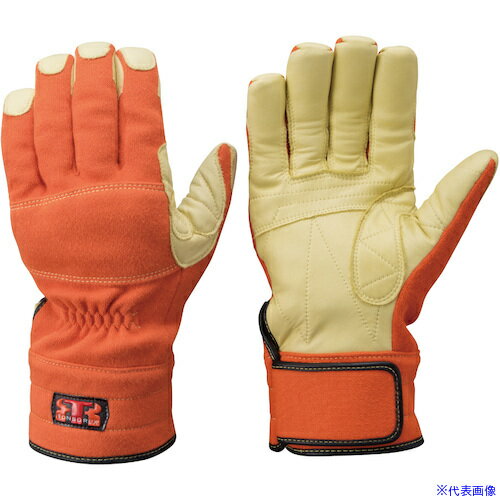 オレンジブック トラスコ中山　TRUSCOトンボレックス 消防活動用防火手袋 防水タイプ オレンジ 〔品番:KA175RL〕[ 注番:5220941]特長●本体はパラ系アラミド繊維製ニット・防水層・内装生地と3層構造で耐炎・耐熱性能はもちろ...