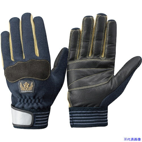 オレンジブック トラスコ中山　TRUSCOトンボレックス 消防活動用耐切創手袋 ネービー 消防団マーク 〔品番:K703HTNVDM〕[ 注番:5221049]特長●掌全体に銀付き滑り止め加工人工皮革（NX-3000）を使用し、ハンディータ...