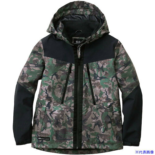 オレンジブック トラスコ中山　TRUSCOG.G. 0284−10 防水防寒ブルゾン(迷彩) カモフラグリーン LL 〔品番:028410510LL〕[ 注番:5313043]特長●ストレッチ性と軽量感を追求したストレスフリーな着心地です。...