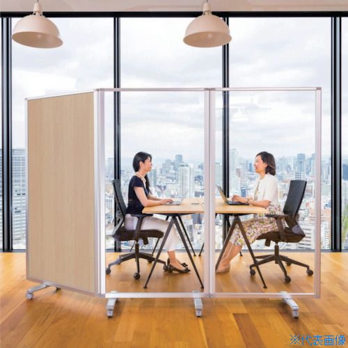 オレンジブック トラスコ中山　TRUSCOCOMAI 3連スクリーン アクリル 木目ナチュラル 〔品番:TP31809BNAC2NNWW1〕[ 注番:5332667]特長●コンビパーテーションで2つの機能が一度に楽しめます。●キャスター付ア...