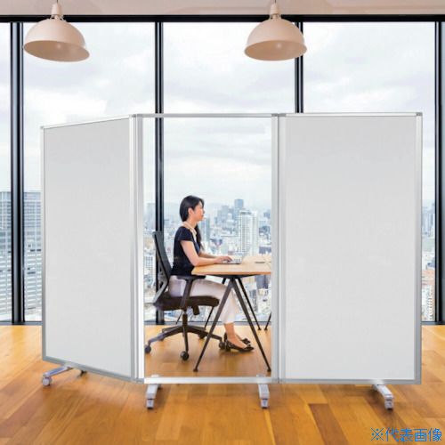 オレンジブック トラスコ中山　TRUSCOCOMAI 3連スクリーン アクリル ホワイトボード 〔品番:TP31809BNSW1AC2〕[ 注番:5332687]特長●コンビパーテーションで2つの機能が一度に楽しめます。●キャスター付アクリ...