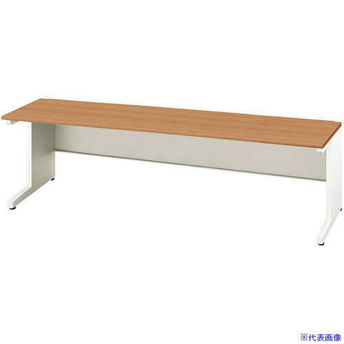 オレンジブック トラスコ中山　TRUSCONAIKI 平デスク(引出し無し) XEHH型/天板:ミディアムウォールナット 本体:クリアーホワイト/W2400×D800×H720 〔品番:XEHH248FDNWMW〕[ 注番:5440372]...
