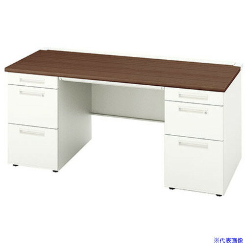 オレンジブック トラスコ中山　TRUSCONAIKI 両袖デスク XEHH型/天板:ダークウォールナット 本体:クリアーホワイト/W1600×D800×H720 〔品番:XEHH168BGWWN〕[ 注番:5441929]特長●これからのワ...
