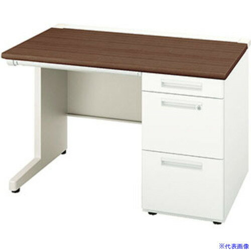 オレンジブック トラスコ中山　TRUSCONAIKI 片袖デスク XEHH型/天板:ダークウォールナット 本体:クリアーホワイト/W1100×D800×H720 〔品番:XEHH118GWWN〕[ 注番:5443519]特長●これからのワー...
