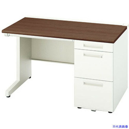 オレンジブック トラスコ中山　TRUSCONAIKI 片袖デスク(ロングストローク XEHH型/天板:ダークウォールナット 本体:クリアーホワイト/W1200×D800×H720 〔品番:XEHH128HWWN〕[ 注番:5445024]特...