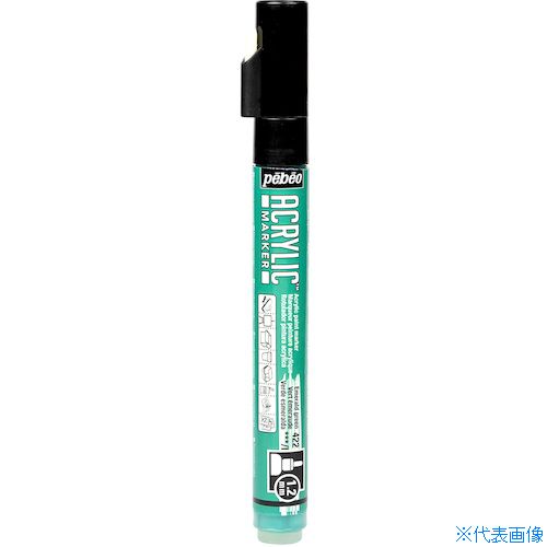 オレンジブック トラスコ中山　TRUSCOPebeo アクリリックマーカー 1.2mm 細ラウンド エメラルドグリーン 〔品番:205722〕[ 注番:5463363]特長●乾くと耐水性になります。用途●紙、カードボード、木、石膏、アセテー...