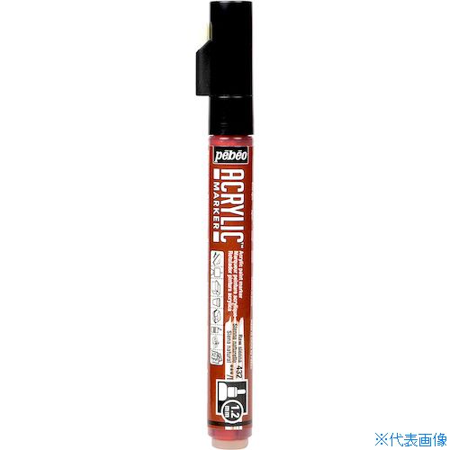 オレンジブック トラスコ中山　TRUSCOPebeo アクリリックマーカー 1.2mm 細ラウンド ローシェンナ 〔品番:205732〕[ 注番:5463393]特長●乾くと耐水性になります。用途●紙、カードボード、木、石膏、アセテート、焼...