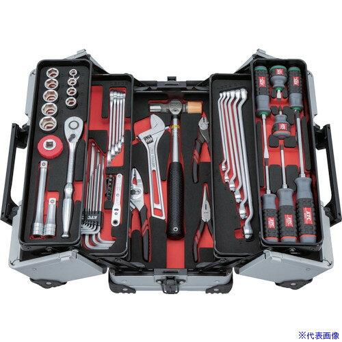 オレンジブック トラスコ中山　TRUSCOKTC 工具セット(両開きメタルケースタイプ)[52点] 〔品番:SK4520WZ〕[ 注番:5532953]特長●車輌や一般機械整備に最適です。●充実したセット内容で好評の両開きケースタイプの工具...