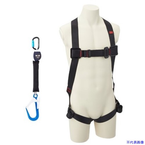 オレンジブック トラスコ中山　TRUSCO3M 【限定セット品】 プロテクタ フルハーネス M/Lサイズ・巻き取り式シングルランヤードセット 〔品番:1161649KIT1〕[ 注番:5559807]特長●フルハーネスとランヤードのお得な限...
