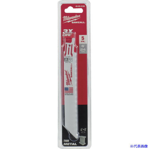 オレンジブック トラスコ中山　TRUSCOmilwaukee THIN KERF金工用レシプロソーブレード 24TPI 152mm(5本パック) 〔品番:48005186〕[ 注番:5657177]特長●主な用途：鋼管の設置、撤去、鉄筋、ア...