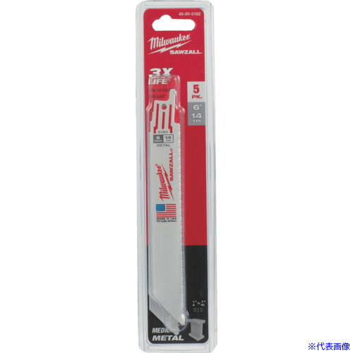 オレンジブック トラスコ中山　TRUSCOmilwaukee THIN KERF金工用レシプロソーブレード 14TPI 152mm(5本パック) 〔品番:48005182〕[ 注番:5657186]特長●主な用途：鋼管の設置、撤去、鉄筋、ア...