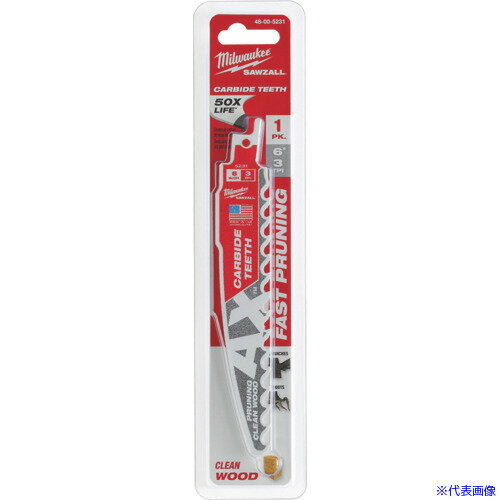 オレンジブック トラスコ中山　TRUSCOmilwaukee AX 剪定用カーバイドレシプロソーブレード 3TPI 152mm(1本) 〔品番:48005231〕[ 注番:5657201]特長●主な用途：釘入り木材の切断、生木、根っこの切断...