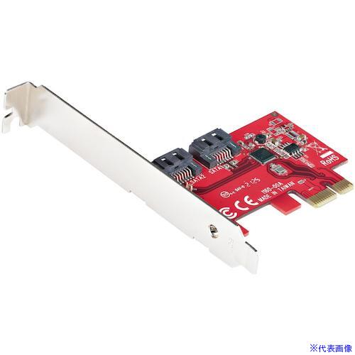 オレンジブック トラスコ中山　TRUSCOスターテック SATA 2ポート増設 PCI Expressインターフェースカード/6Gbps/SATA PCIe 拡張ボード 〔品番:2P6GPCIESATACARD〕[ 注番:5724984]特...