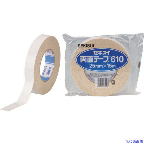 オレンジブック トラスコ中山　TRUSCO積水 両面テープ #610 25X15m 〔品番:W610X18〕[ 注番:5725896]特長●厚手布両面テープです。用途●カーペット固定などに。仕様●色：白●幅(mm)：25●長さ(m)：15●...