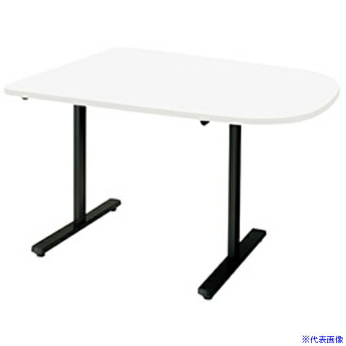 オレンジブック トラスコ中山　TRUSCONAIKI ミーティングテーブル(配線無/半長円テーブル モプト MP型/天板:ホワイト 脚:ブラック/W1200×D900×H720 〔品番:MP1290SRBH〕[ 注番:5797787]特長●...