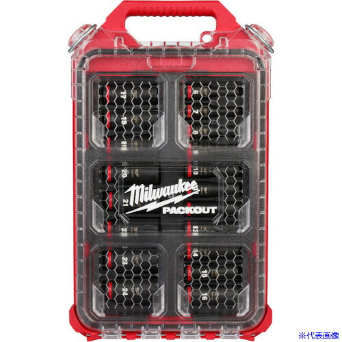オレンジブック トラスコ中山　TRUSCOmilwaukee SHOCKWAVE IMPACT DUTY ディープインパクトソケット 3/8インチ(9.5mm)角 19PCS PACKOUTセット 〔品番:49666801〕[ 注番:582...