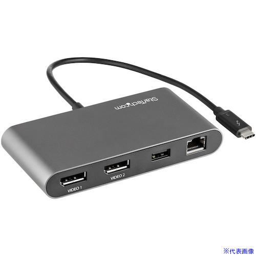 オレンジブック トラスコ中山　TRUSCOStarTech ドッキングステーション/Thunderbolt 3/4K60Hz/2画面/バスパワー/1x USB−A/GbE 〔品番:TB3DKM2DPL〕[ 注番:5946170]特長●Thu...