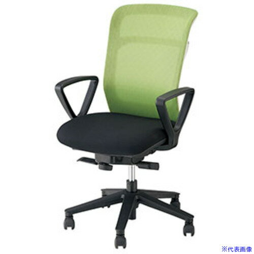 オレンジブック トラスコ中山　TRUSCONAIKI ワークチェアー(肘付) パウザ PAEN型/背:グリーン 座:ブラック/座:布張り 背:メッシュ/肘付 〔品番:PAEN511FTGRB〕[ 注番:5978474]特長●さまざまなシーン...
