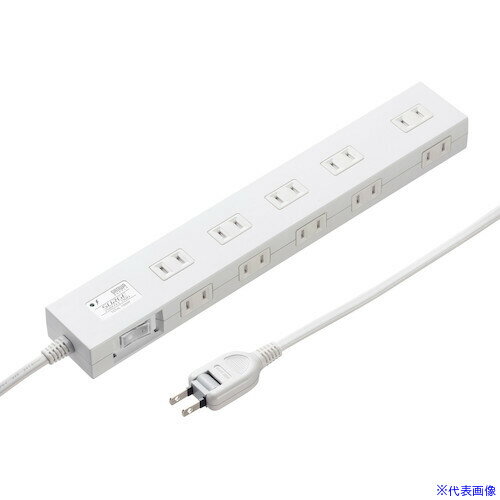 オレンジブック トラスコ中山　TRUSCOSANWA 雷ガードタップ 5m ホワイト 〔品番:TAPSP2110N5W〕[ 注番:6024237]特長●小型ACアダプタが差し込める（差込口ピッチ45mm）10個口電源タップです。●iPadな...