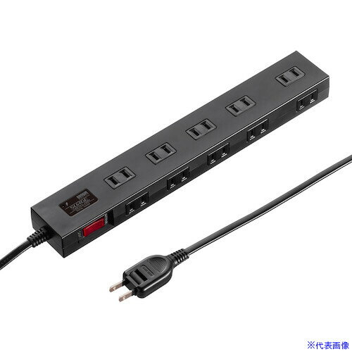 オレンジブック トラスコ中山　TRUSCOSANWA 雷ガードタップ 2m ブラック 〔品番:TAPSP2110N2BK〕[ 注番:6024240]特長●小型ACアダプタが差し込める（差込口ピッチ45mm）10個口電源タップです。●iPad...