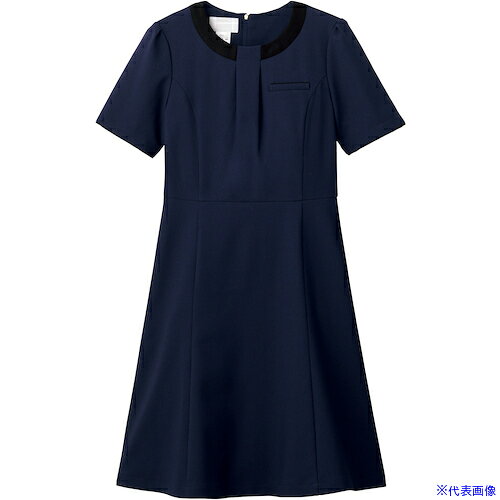 オレンジブック トラスコ中山　TRUSCOFOLK ワンピース 3024SC ダークネイビー 3L 〔品番:3024SC173L〕[ 注番:6215784]特長●上品なシルエットでスカーフがなくてもフォーマルな印象になります。用途●病院、ク...