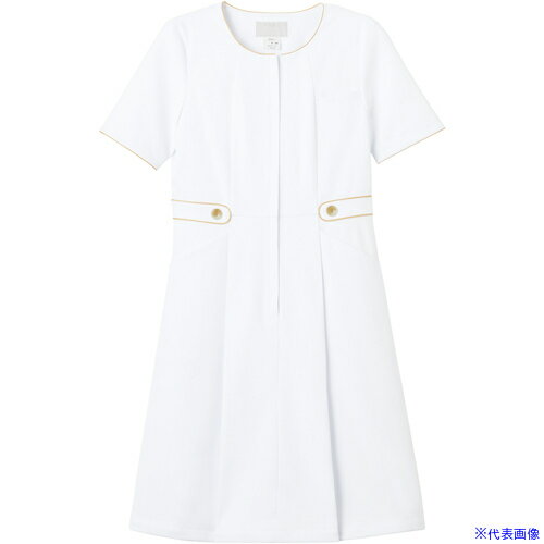 オレンジブック トラスコ中山　TRUSCOFOLK ワンピース 3025SC ホワイト L 〔品番:3025SC1L〕[ 注番:6217333]特長●上品な配色パイピングがポイントのワンピースです。用途●病院、クリニック、エステに。仕様●色...