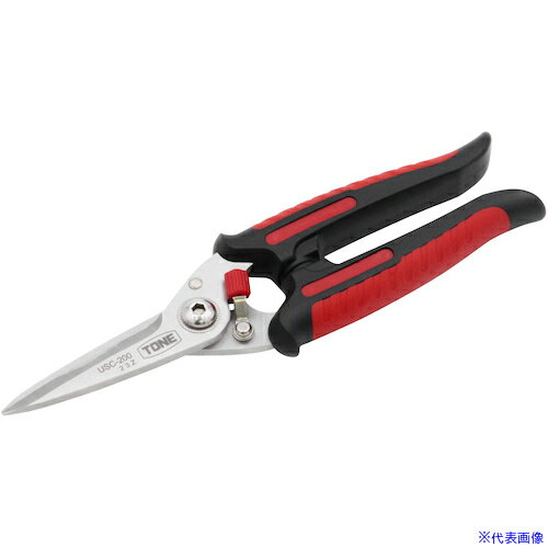 オレンジブック トラスコ中山　TRUSCOTONE 万能ハサミ 〔品番:USC200〕[ 注番:6526793]特長●サビづらいステンレス製ギザ刃で対象物をしっかりととらえます。●保管時等に不意な開閉を防ぐロックレバー付。●連続作業がしやす...