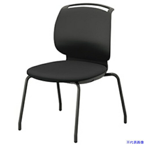 オレンジブック トラスコ中山　TRUSCONAIKI ミーティングチェアー(肘無) E480型 ルント runto 〔品番:E480FB1BKD〕[ 注番:6561204]特長●厚みのある座面と骨盤を中心に支える背もたれの設計が特徴です。用...