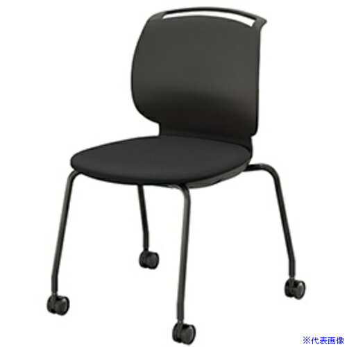 オレンジブック トラスコ中山　TRUSCONAIKI ミーティングチェアー(肘無) E480型 ルント runto 〔品番:E482FCB1BKD〕[ 注番:6562727]特長●厚みのある座面と骨盤を中心に支える背もたれの設計が特徴です。...