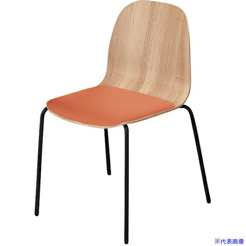 オレンジブック トラスコ中山　TRUSCONAIKI ミーティングチェアー(肘無) E460型 リベイク libake 〔品番:E461FBM15PTE〕[ 注番:6570634]特長●ラウンジエリアにも調和する木の風合いと洗練されたデザイ...