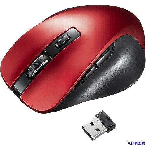 オレンジブック トラスコ中山　TRUSCOSANWA ワイヤレスブルーLEDマウス(5ボタン) 〔品番:MAWB518R〕[ 注番:6573024]特長●握りやすい形状で中型サイズのワイヤレスマウスです。●マウスポインタを動かさず手元のサイ...