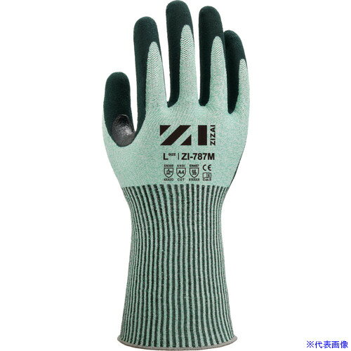 オレンジブック トラスコ中山　TRUSCOWeed 耐切創手袋 ZIZAI ZI−787M ニトリル特殊加工背抜き 手首丈ミディアムロングタイプ 13ゲージ Lサイズ(1P個装) 〔品番:ZI787ML1P〕[ 注番:6607599]特長●...