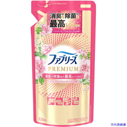 オレンジブック トラスコ中山　TRUSCOP&G 消臭剤 ファブリーズ PREMIUM パステルフローラル&ブロッサムの香り つめかえ用 320ml 〔品番:233387〕[ 注番:6609547]特長●消臭+除菌成分(※1)最高レベル(※...