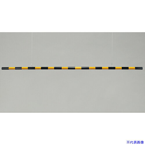 オレンジブック トラスコ中山　TRUSCO緑十字 高さ制限バー(封入レンズタイプ) 黄反射/黒 54mmΦ×3M 取付ワイヤー付 ABS樹脂 〔品番:113002〕[ 注番:6618507]特長●専用工具不要でワイヤーロープの長さ調整、固定...
